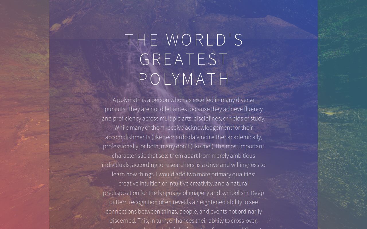 The World's Greatest Polymath